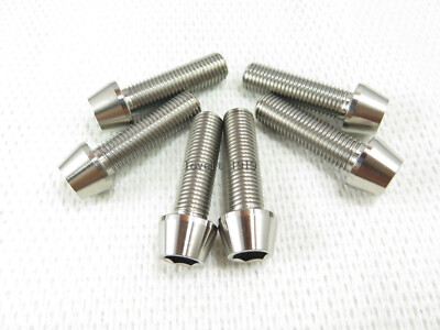 6PC M10X1.5x30mm Titanium Tapered Cone Socket Cap Bolt Allen Head Screw ...