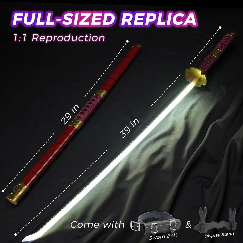 LED Light Up Sword Demon Anime Katana Cosplay Prop Halloween Gift 41 ...