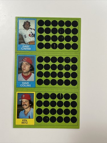 1981 Topps baseball scratch off Gary Carter/Dave Collins/Ken Reitz HOF ...