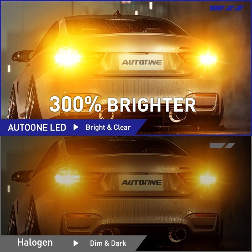 AUTOONE Amber 7443 7444 LED Turn Signal Blinker Light Bulbs Anti Hyper ...
