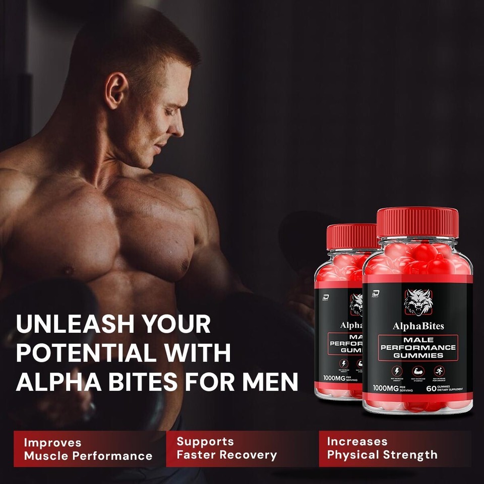 (2 Pack) AlphaBites for Men Gummies – Alpha Bites Support for Muscle ...