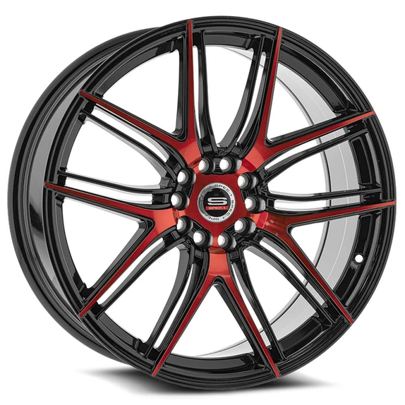 SPEC-1 SP-56 18X8 5X100/5X114.3 Offset 38 Gloss Black Red Machined (Qty ...