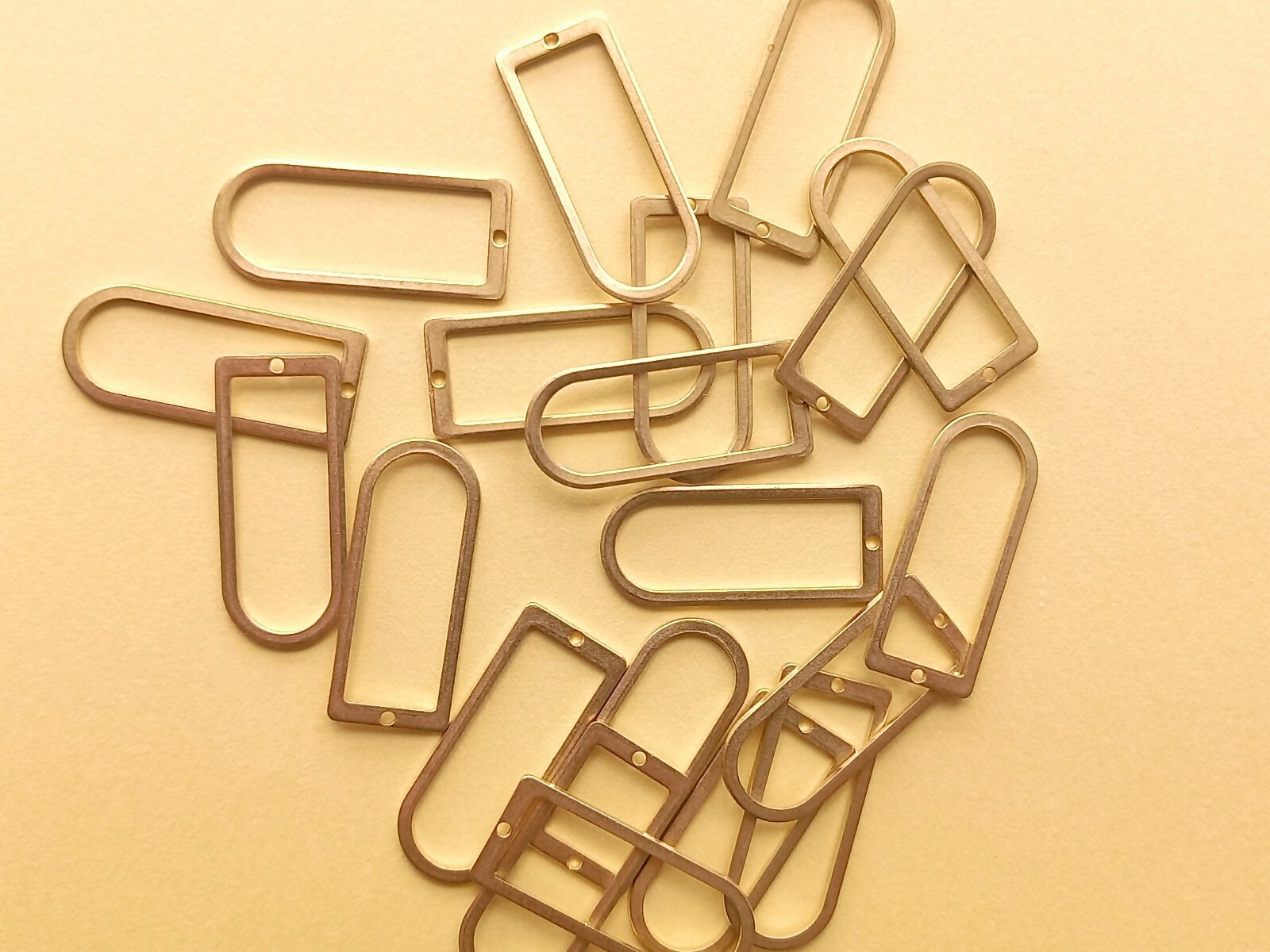 Long D Shape Charms Pendants | Jewellery making | Raw Brass Gold Colour ...