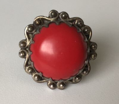 Vintage India 925 Sterling Silver Red Turquoise Stone Ring SIZE 6,5 | eBay