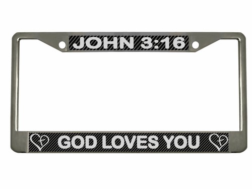 John 316 God Loves You Jesus Christ Christian Car License Frame Carbon ...
