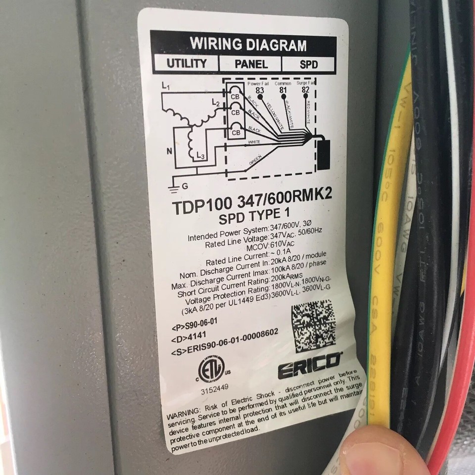 Erico Surge TDP100 347/600RMK2 SPD Type 1 | eBay