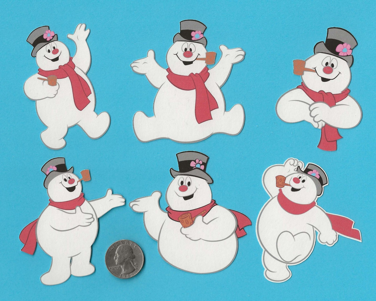 Frosty the Snowman Die Cuts, 3" or 6" - 6 pcs., Snowman Die Cuts ...