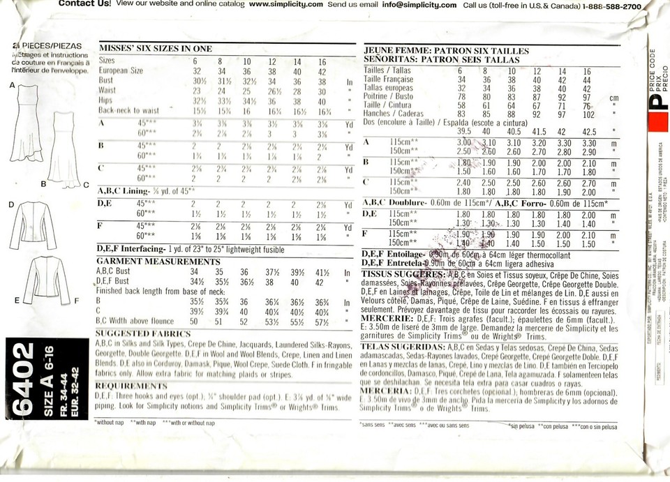 New Look 6402 Sew Pattern Dress Jacket Size A 6-16 UC | eBay