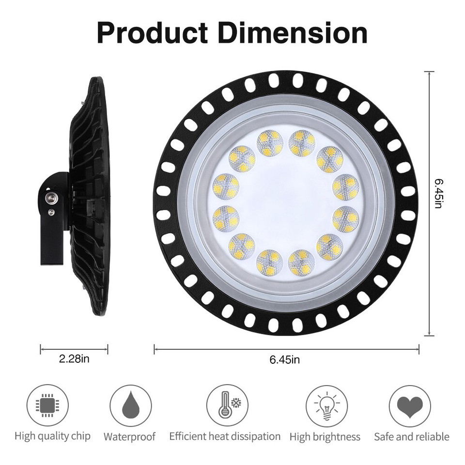 UFO LED High Bay Light 100W 200W 300W 500W Warehouse Led Lamp Garage ...