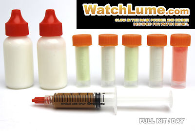 GLOW IN THE DARK WATCH PASTE KIT - STRONGER THAN LUMINOVA LUME DIAL ...