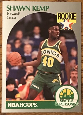 Shawn Kemp 1990-91 NBA Hoops Rookie Card #279 Seattle Supersonics RC ...