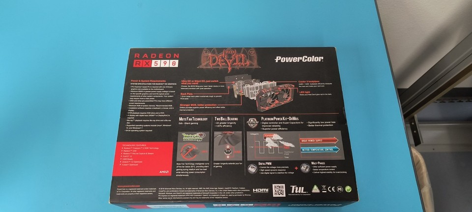 PowerColor Red Devil Radeon RX 590 8GB GDDR5 Graphics Parts Only Audio ...