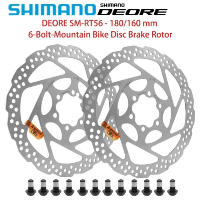 2X Shimano Deore RT56 160mm 6 Bolts Disc Brake Rotor Deore MTB Bike ...