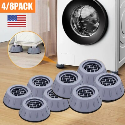 8Pcs Anti Vibration Washing Machine Mats Support Anti-Slip Rubber Feet ...