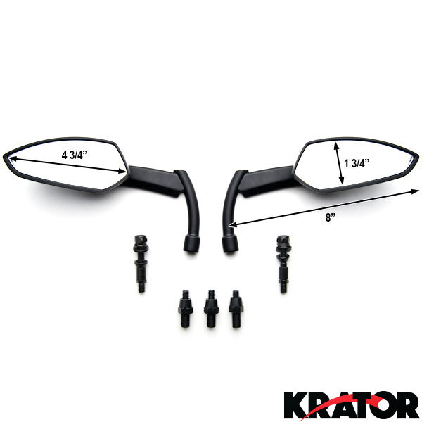 Custom Rear View Mirrors Black Pair w/Adapters For Victory Cross ...