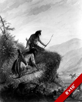 NATIVE AMERICAN SNAKE INDIAN INDIANS HUNTING ELK PAINTING ART REAL ...