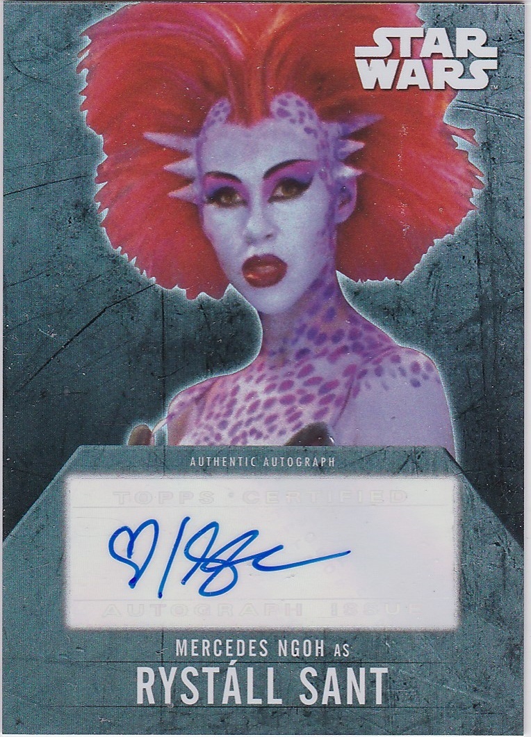 STAR WARS 2016 TOPPS EVOLUTION MERCEDES NGOH AS RYSTALL SANT AUTOGRAPH ...