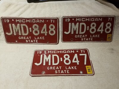 1971 Vintage Michigan License Plates | eBay