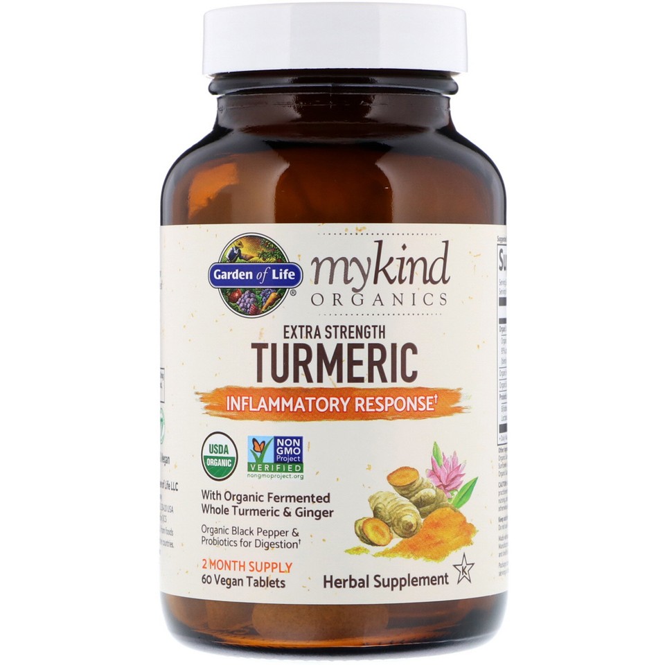 Organic Turmeric Extra Strength by Garden of Life MyKind 60 Vegan ...