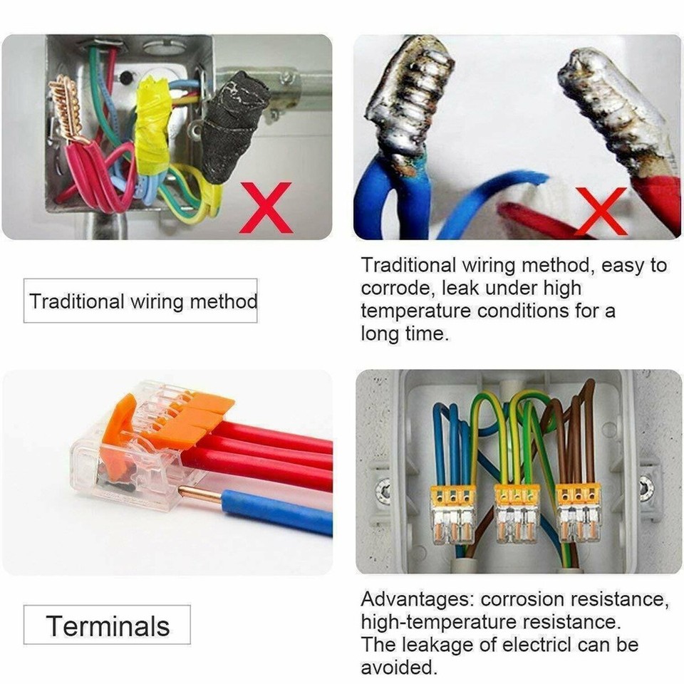 75Pcs 221-412 Lever Nut Compact Splicing Wire Connectors - 2/3/5 ...