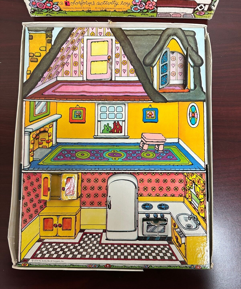 Vintage 1974 Raggedy Ann Doll House Colorforms Set -Missing Stickers ...