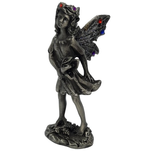 Garden Fairy Metal Statue Figure Mystical Fantasy Butterfly Wings Pixie ...