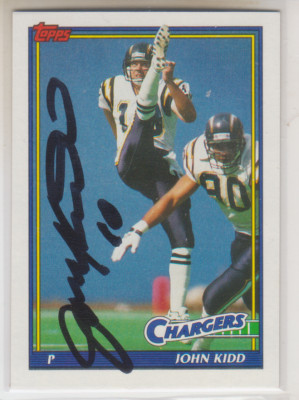 Autographed 1991 Topps John Kidd - Chargers | eBay
