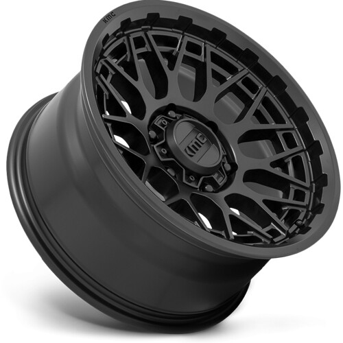 (Set of 4) KMC KM722 Technic 18x9 5x5" +0mm Satin Black Wheels Rims 18 ...