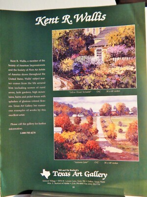 KENT R WALLIS ART PIECE VTG ORIG 1996 ADVERTISEMENT | eBay