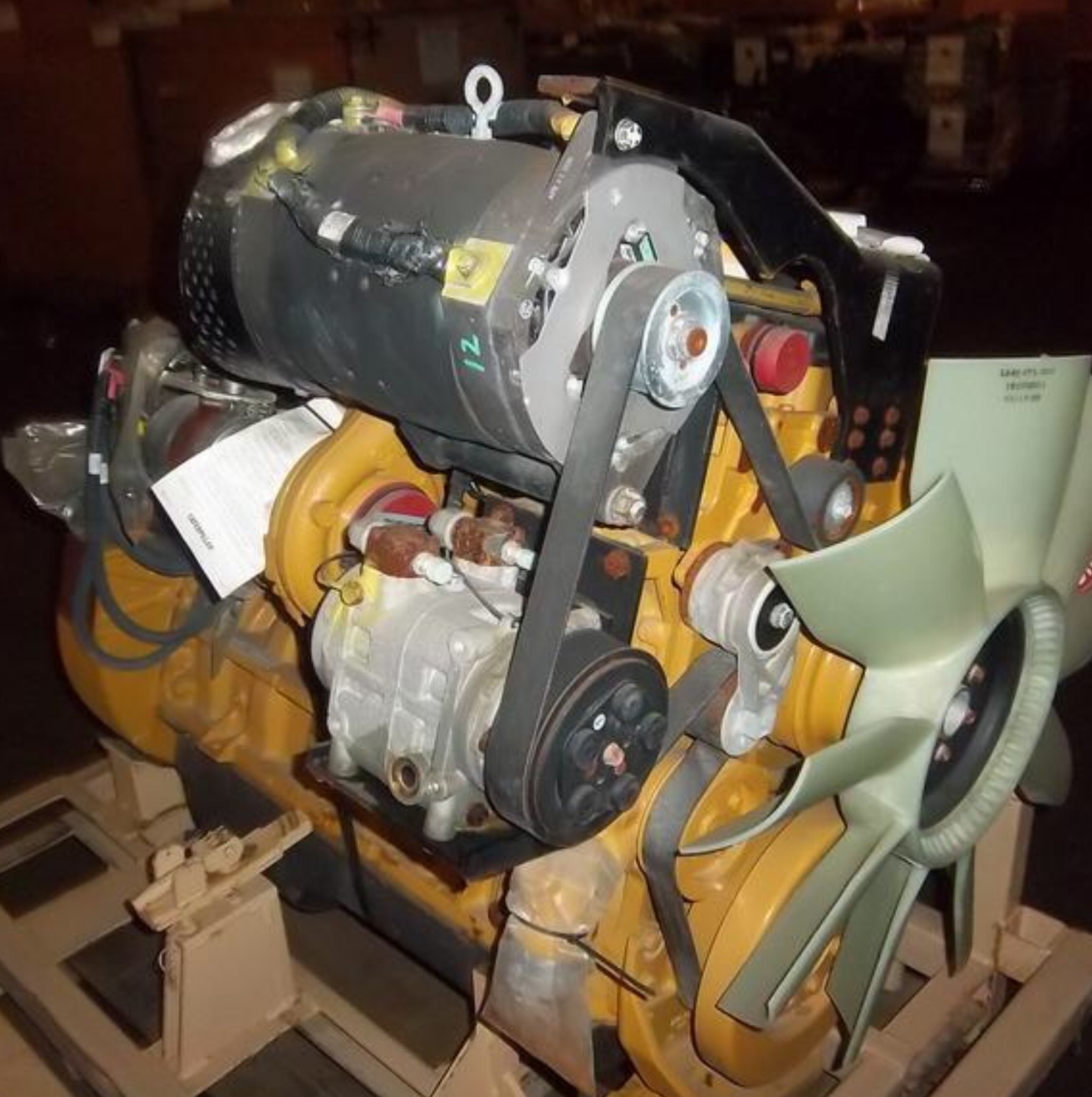 MILITARY TRUCK CAT C7 400 AMP ALTERNATOR & TM31 AC COMPRESSOR BRACKET ...