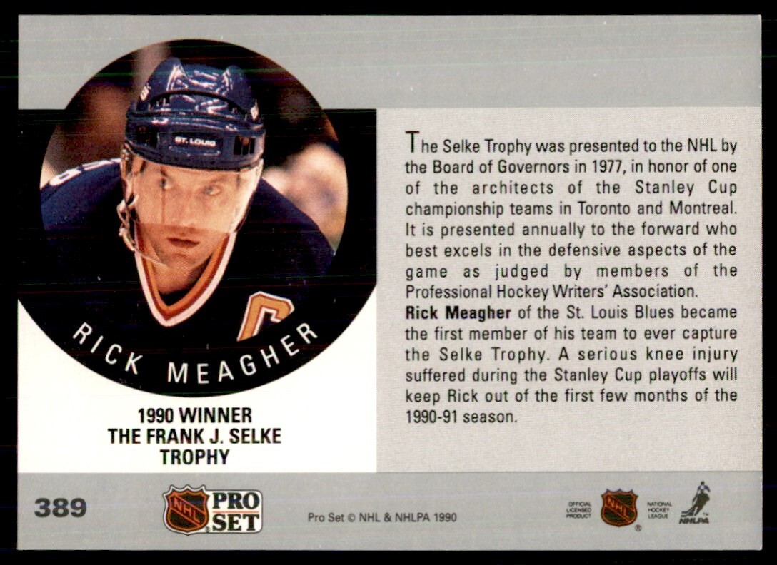 The Frank J. Selke Trophy 1990-91 Pro Set #389 | eBay