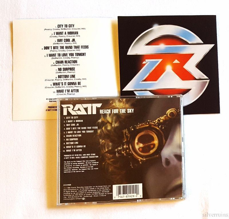 Ratt Reach For The Sky Compact Disc 1988 Atlantic Records Way Cool Jr ...