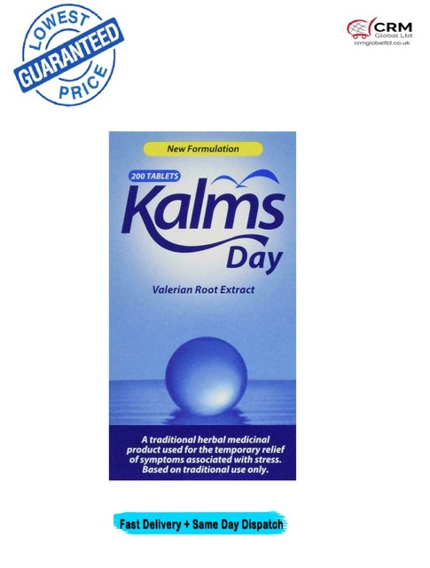 Kalms Day Valerian Root Extract 200 Tablets for Sleep and Stress Relief ...