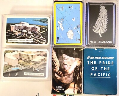 Lot 5 Travel Playing Tourist Cards New Zealand Picture Fiji Bermuda ...