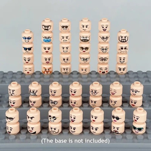 Lego Bulk Minifigure Lot Of 56 Flesh Heads Male Female Facial ...