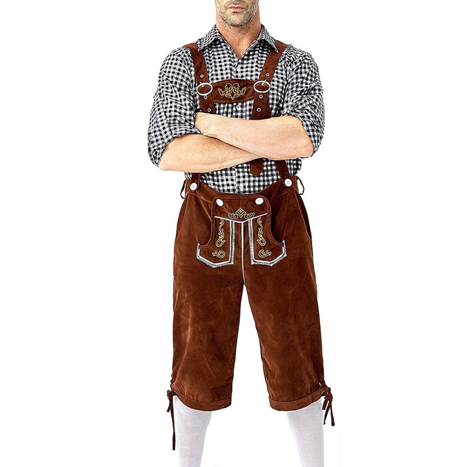 Mens Bavarian Lederhosen Oktoberfest German Traditional Beer Guy Fancy ...