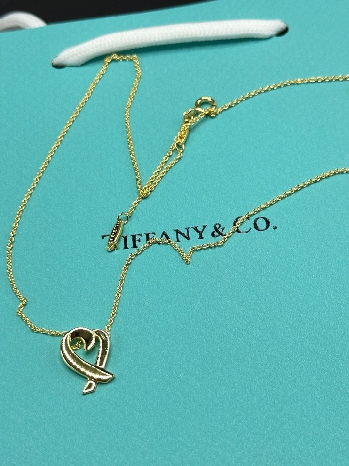 Tiffany & Co. Loving Heart Necklace Paloma Picasso Yellow Gold Fast ...