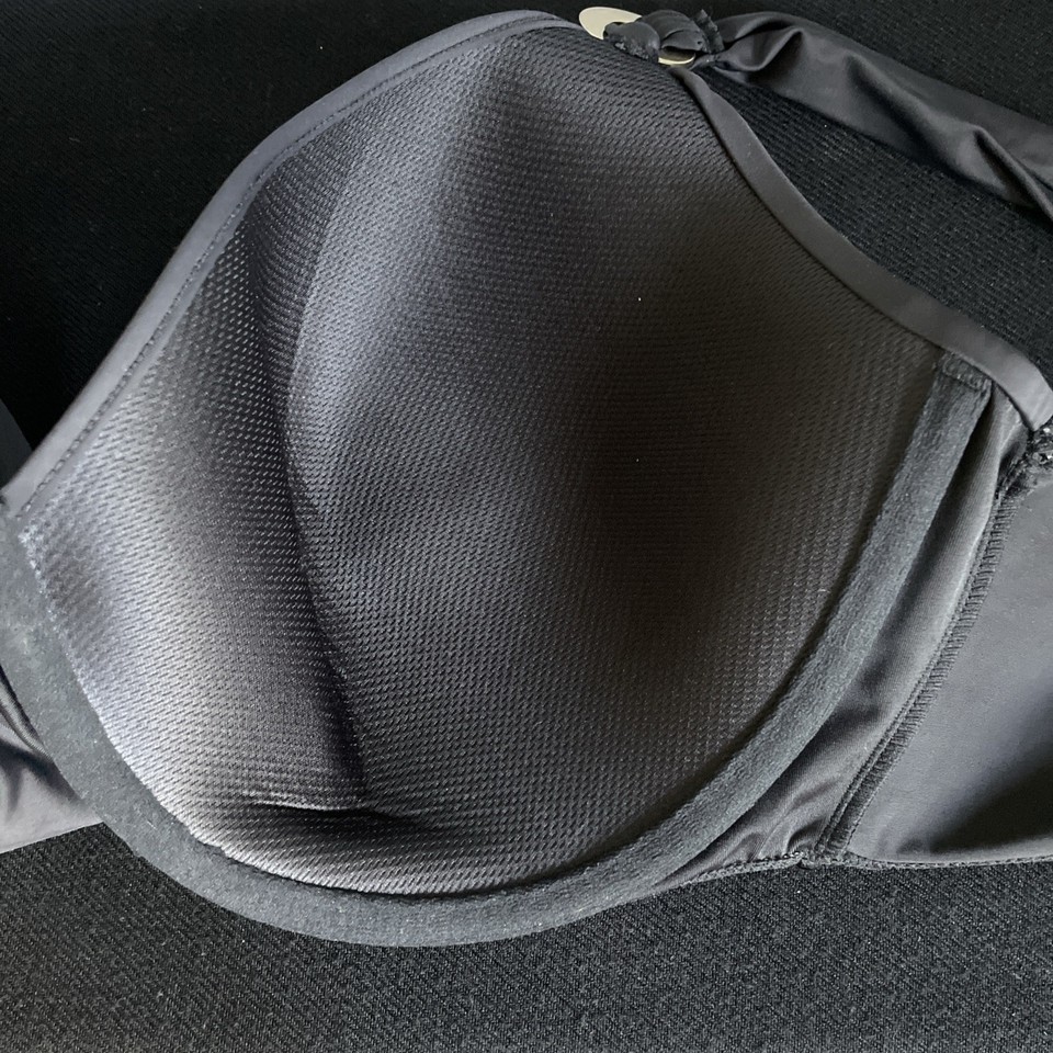 Miraclesuit Twist-Front Plunge Bikini Top Black Bra Size 38DDD NWT ...