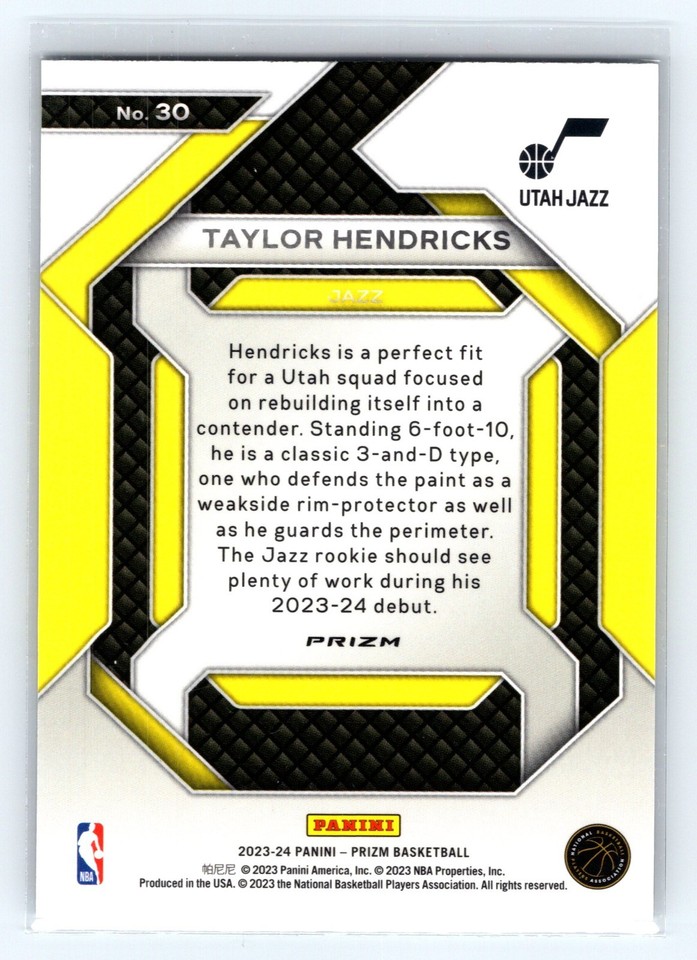 2023-24 Panini Prizm - Emergent Taylor Hendricks #30 Silver Prizm (RC ...