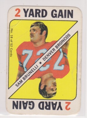1971 Topps Football SAM BRUNELLI - Game Insert Card # 18 - DENVER ...