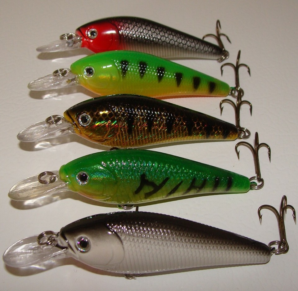 Lure Set L5as-Bass Fishing Plug-Shallow Depth Diver 5 New Crankbaits ...