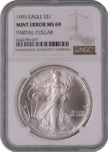 1995 Mint Error Partial Collar American Silver Eagle One Dollar Coin NGC MS69 | eBay
