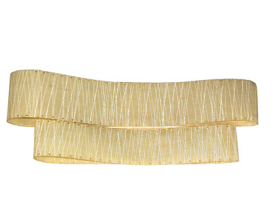 Vtg MCM Fiberglass 2 Tier Tan Beige Lamp Shade Insert Panels White ...