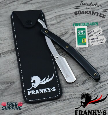 Professional plastic Barber Hair Shaving Razor Straight Blade Folding ...