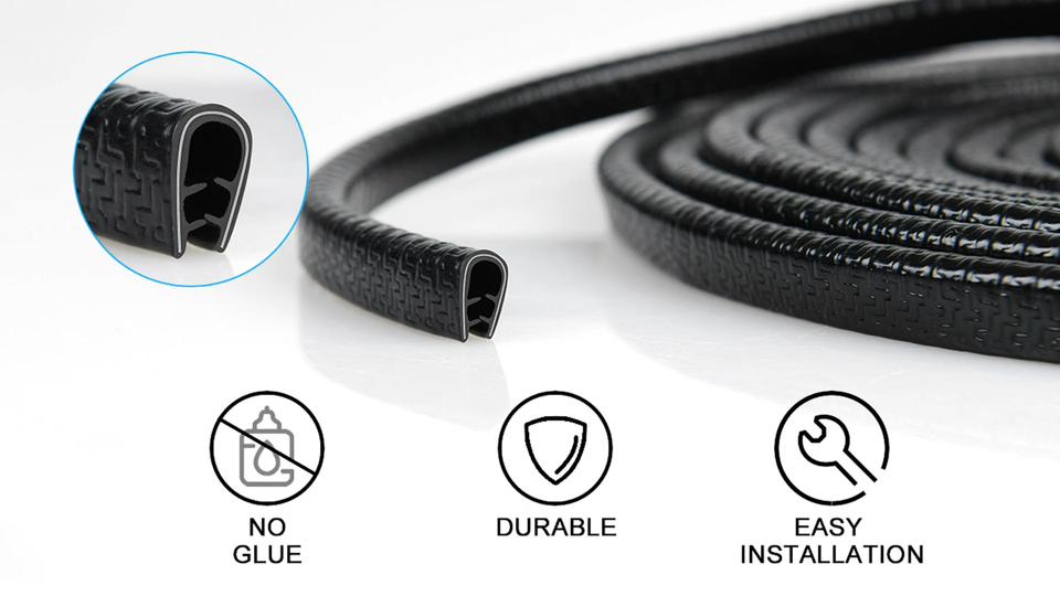 10M Car Door Boot Edge Protector Strip Trim U Shape Guard Seal Rubber ...