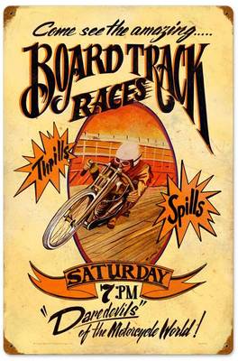 Motorcycle Board Track Race Daredevil Metal Sign Man Cave Garage SHOP ...