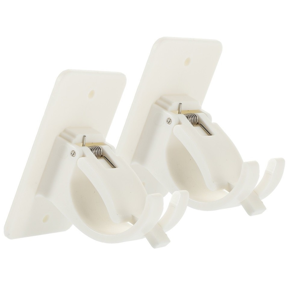 2 Pcs No Drill Nail Free Curtain Rod Brackets Self Adhesive Curtain Rod ...