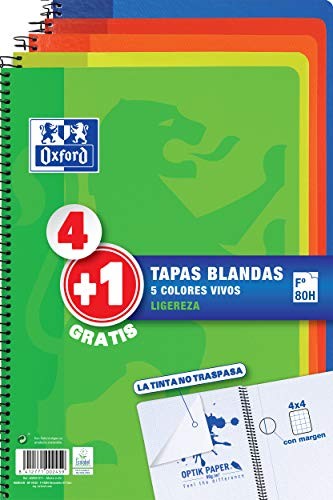 Notebook Oxford Multicolour Din A4 5 Pieces 80 Sheets NEW 8412771002459 ...