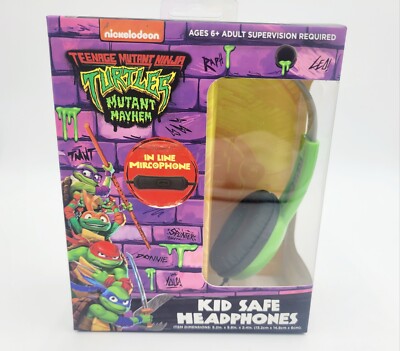 Nickelodeon Teenage Mutant Ninja Turtles Headphones Mic In Line Kids ...