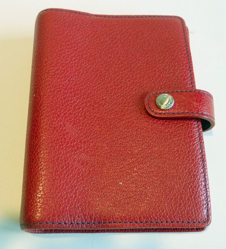 VINTAGE COACH RED LEATHER NAVY BLUE INTERIOR TELEPHONE BOOK COVER ...